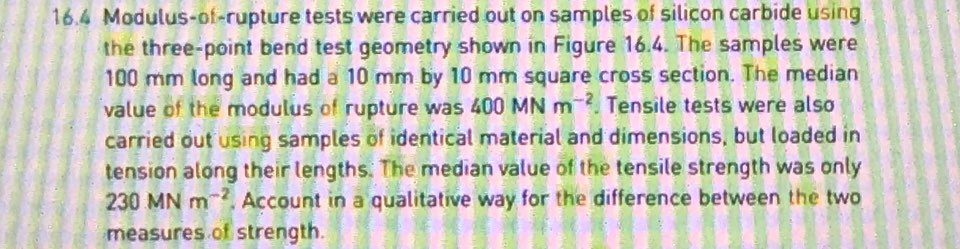 Solved 16.4 Modulus-of-rupture tests were carried out on | Chegg.com