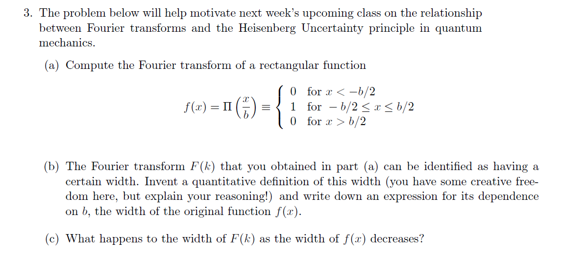 Solved 3. The problem below will help motivate next week's | Chegg.com