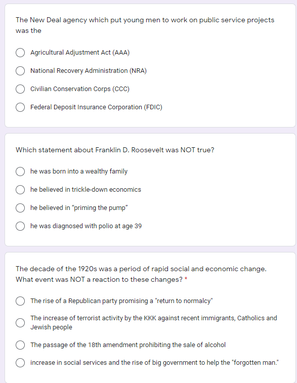 Solved The New Deal agency which put young men to work on | Chegg.com