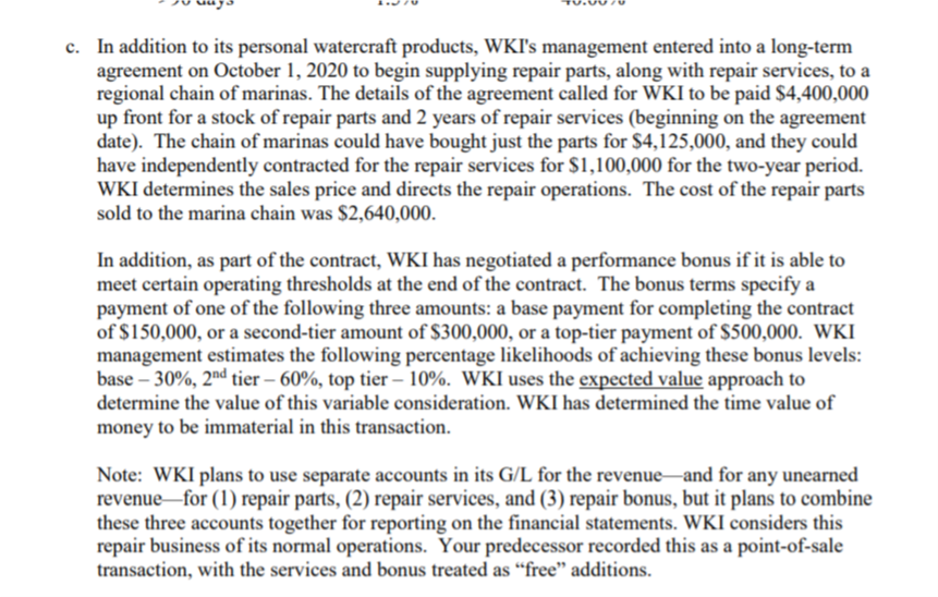 c. In addition to its personal watercraft products, | Chegg.com