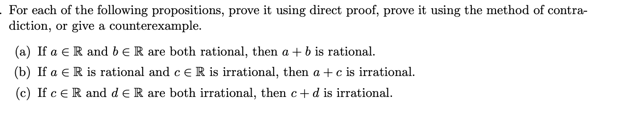 Solved For each of the following propositions, prove it | Chegg.com