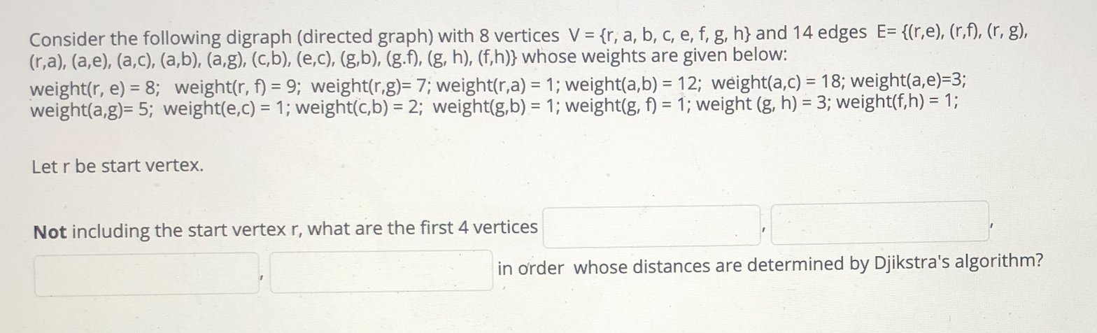 Solved Consider the following digraph (directed graph) with | Chegg.com