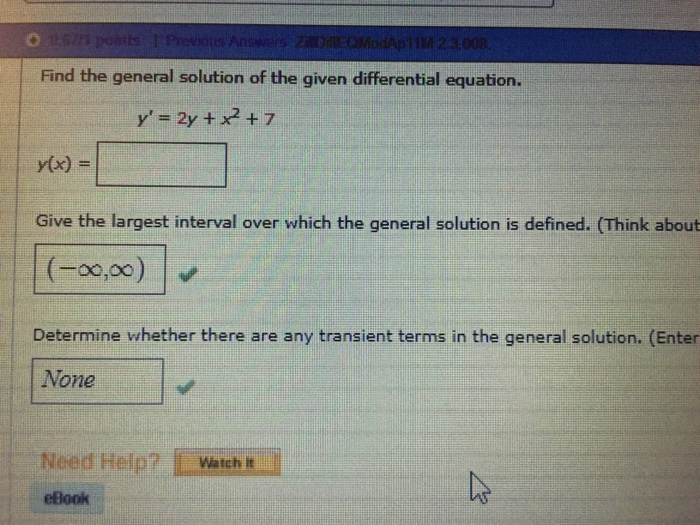 Solved Find The General Solution Of The Given Differential