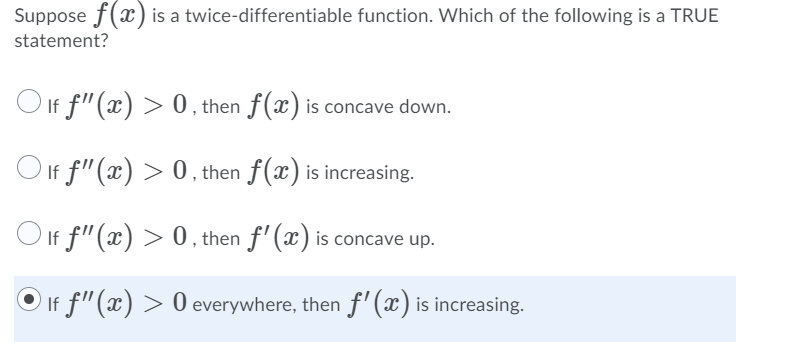 Solved Suppose f(x) is a twice-differentiable function. | Chegg.com