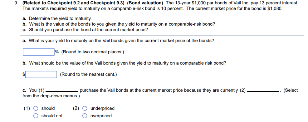 Solved (Related to Checkpoint 9.2 and Checkpoint 9.3) (Bond | Chegg.com