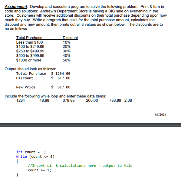 Solved else Objectives: Demonstrate use of decision operator | Chegg.com