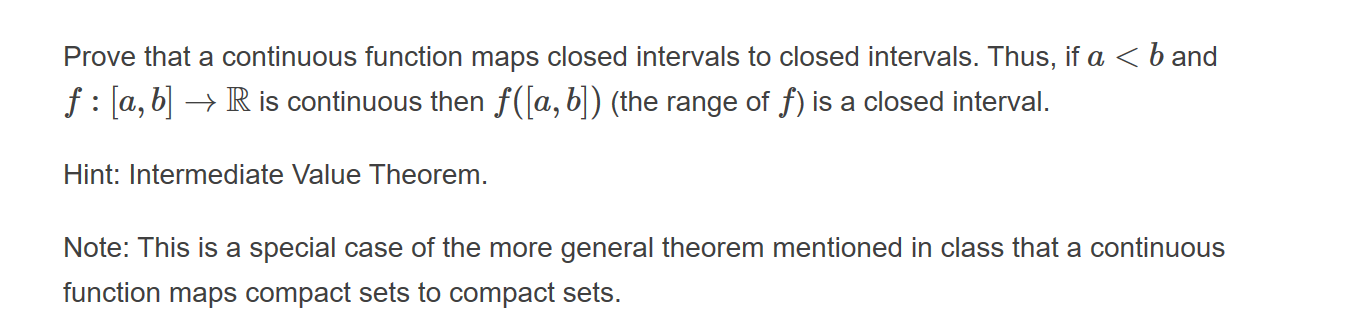 Solved Prove that a continuous function maps closed | Chegg.com