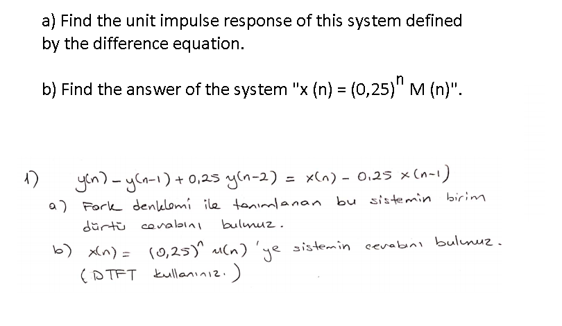 Solved a) Find the unit impulse response of this system | Chegg.com
