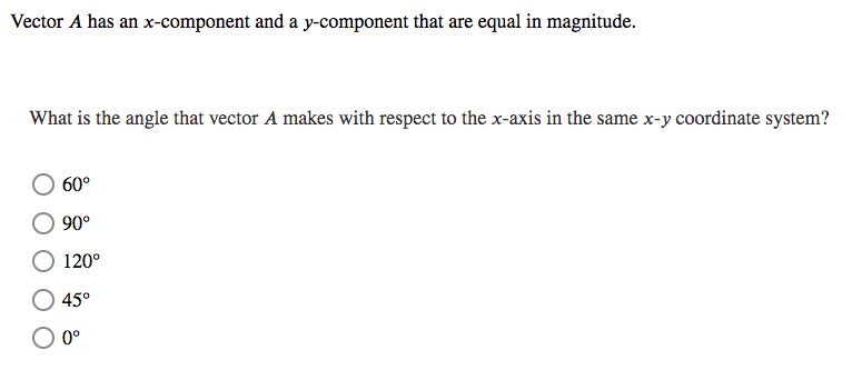 Solved Vector A Has An X Component And A Y Component That