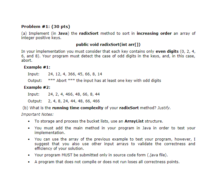 Solved *** Abort 30 Problem #1: (30 pts) (a) Implement (in | Chegg.com