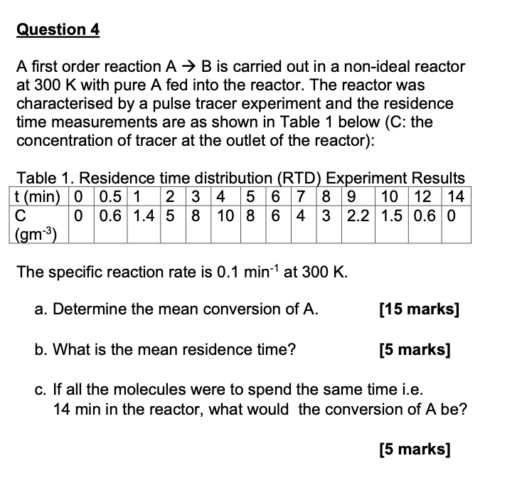Solved A first order reaction \\( A \\rightarrow B \\) is | Chegg.com