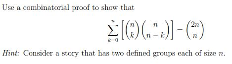 Solved Use a combinatorial proof to show that 3 [@) (n-1)] = | Chegg.com