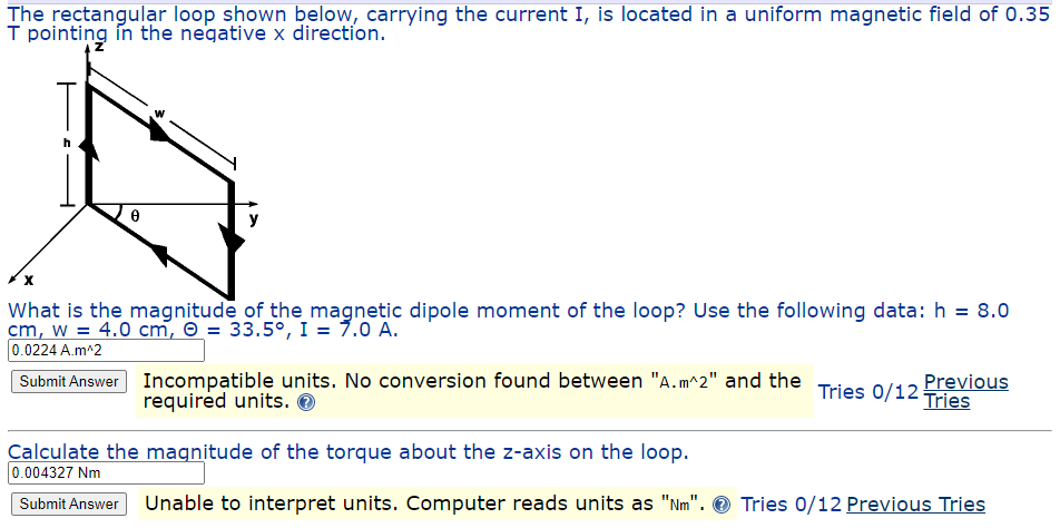 Solved The rectangular loop shown below, carrying the | Chegg.com