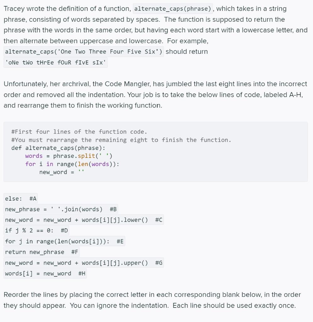 Solved Tracey wrote the definition of a function, | Chegg.com