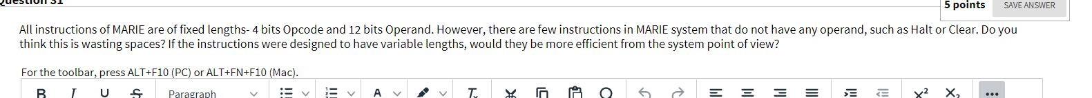 Solved Given the instruction set for MARIE in the below | Chegg.com