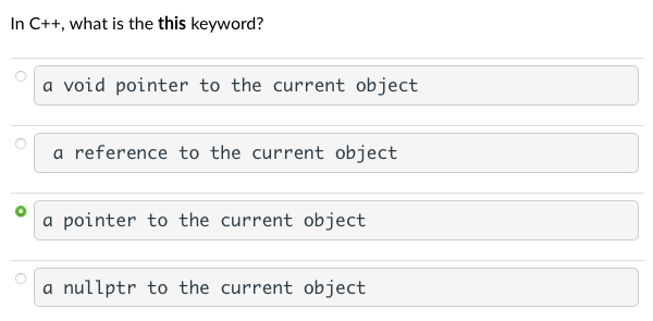 Solved In C What Is The This Keyword A A Reference To 8381