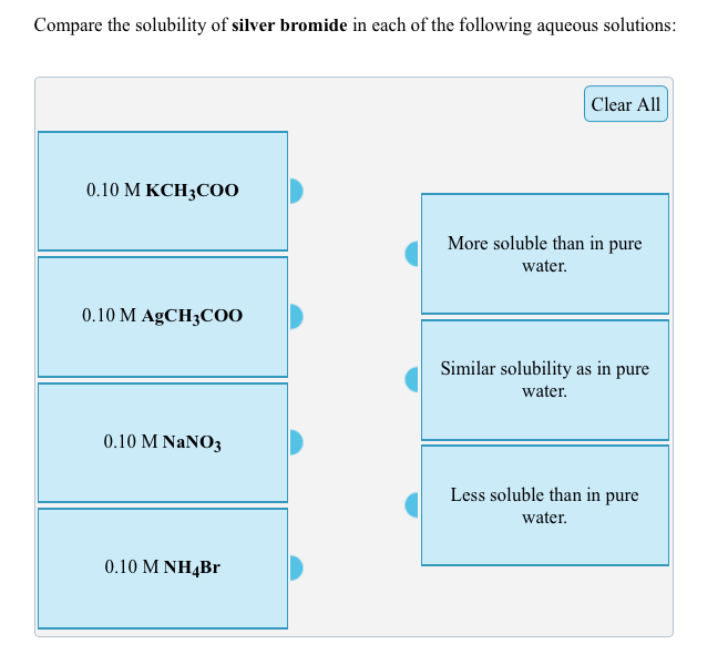 Solved Compare the solubility of silver bromide in each of | Chegg.com