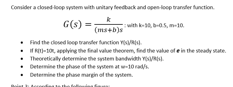 Solved Consider a closed-loop system with unitary feedback | Chegg.com