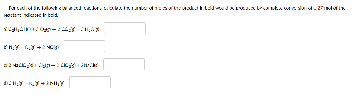 Solved For each of the following balanced reactions, | Chegg.com