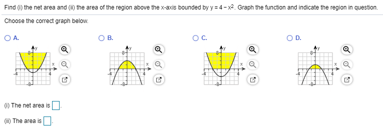 Solved Find I The Net Area And I The Area Of The Region