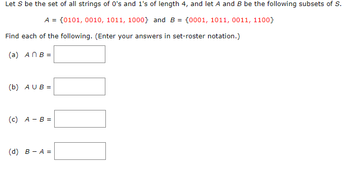 Solved Let S be the set of all strings of O's and 1's of | Chegg.com
