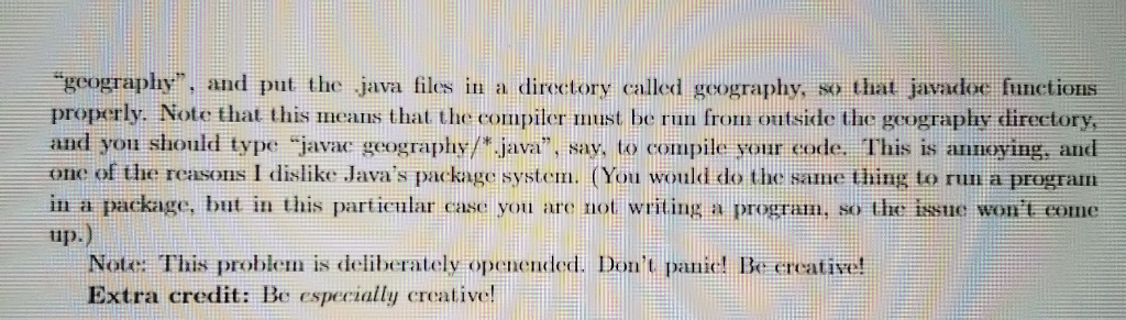 Solved geography", and put the java files in a directory | Chegg.com