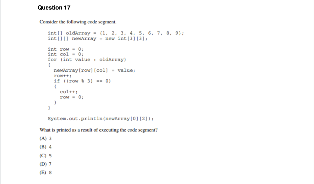 AP CSA Multiple Choice questions: | Chegg.com