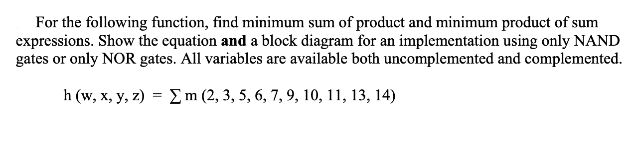 Solved For The Following Function Find Minimum Sum Of 6308