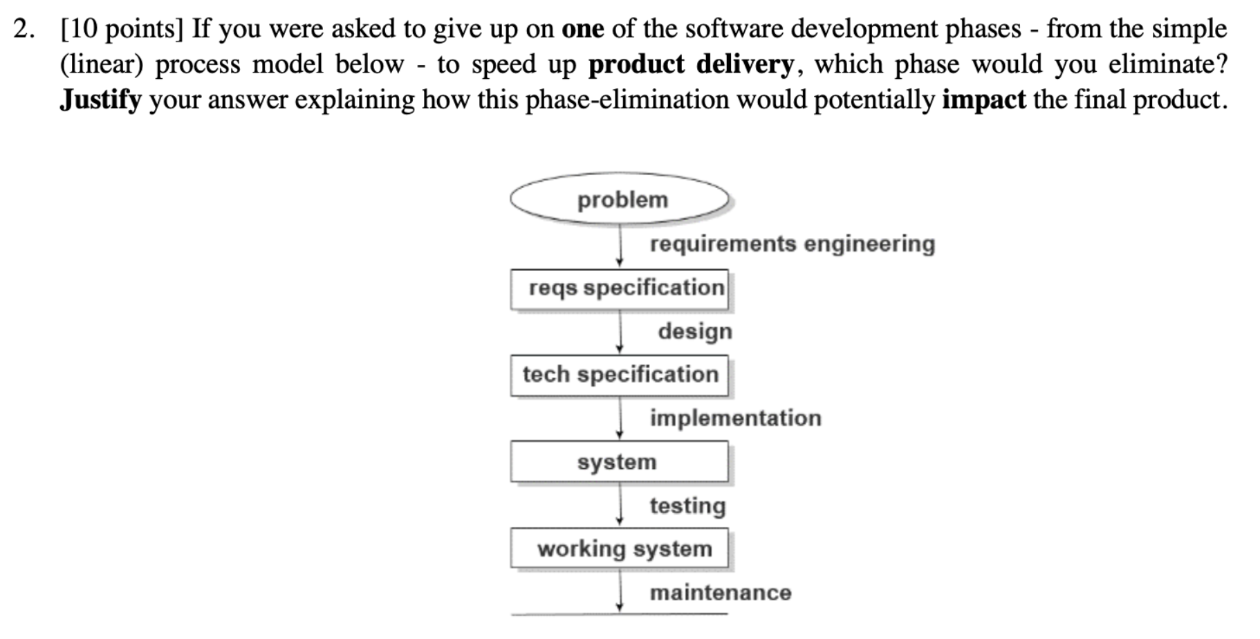 Solved 2. [10 points] If you were asked to give up on one of | Chegg.com