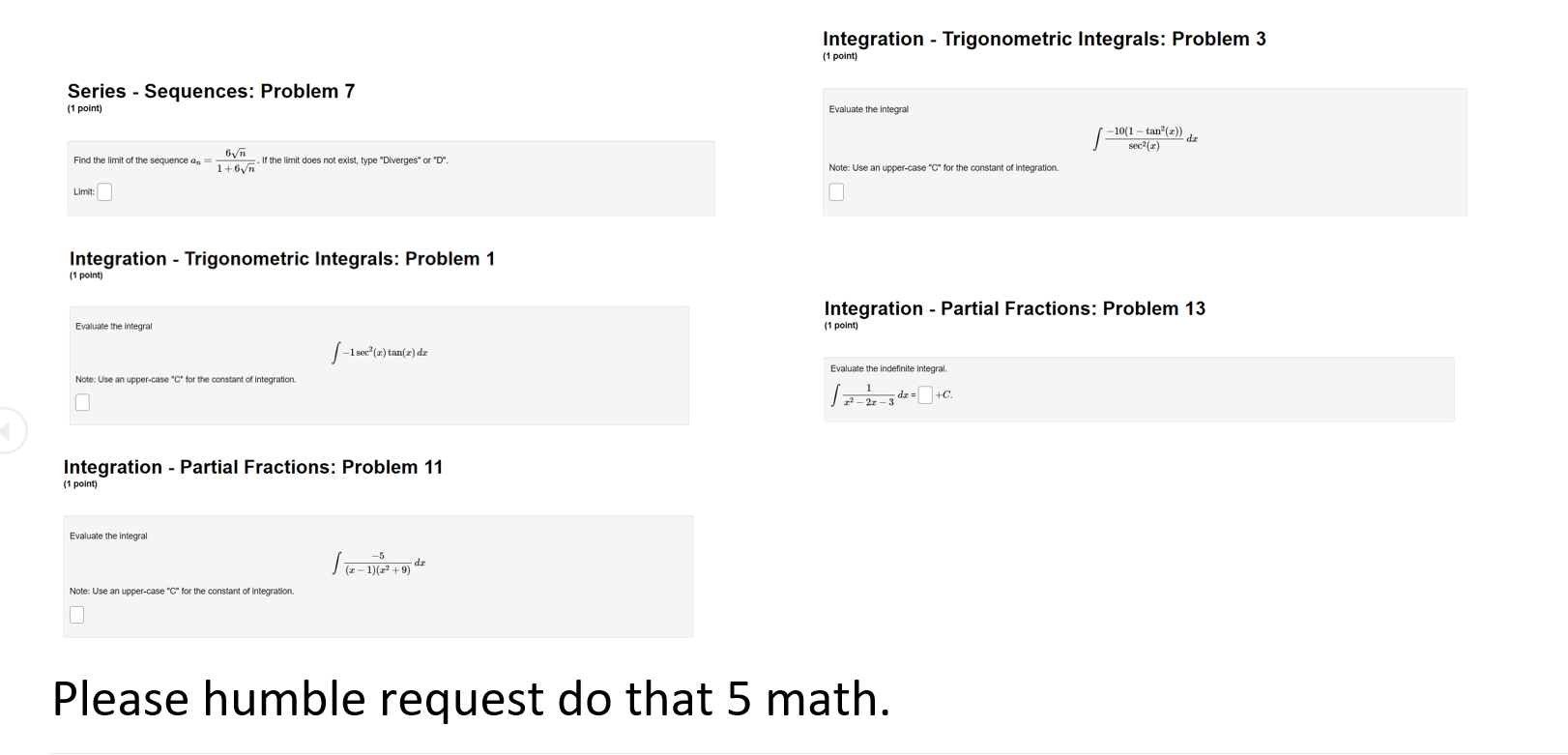 Solved Integration - Trigonometric Integrals: Problem 3 (1 | Chegg.com