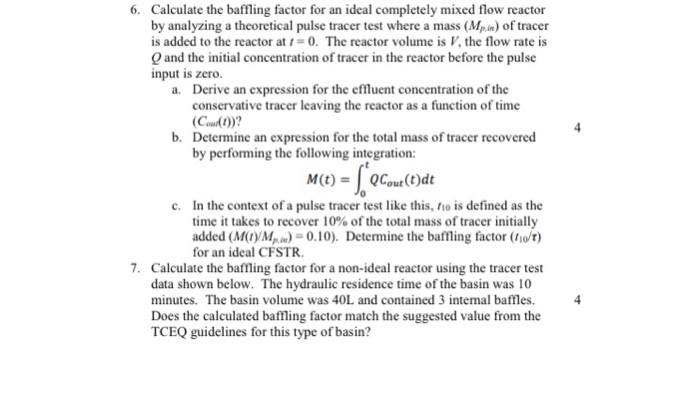 6. Calculate the baffling factor for an ideal | Chegg.com