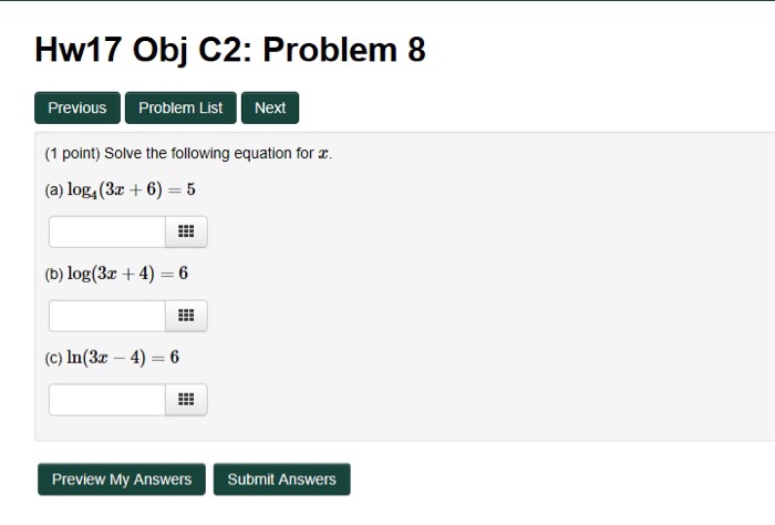 Solved Hw17 Obj C2: Problem 8 PreviouS Problem List Next (1 | Chegg.com