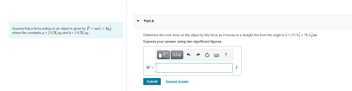 Solved Assume that a force acting on an object is given by | Chegg.com