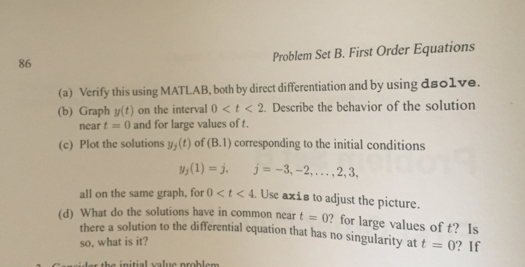 Solved Problem 2 "Differential Equations with Matlab" | Chegg.com