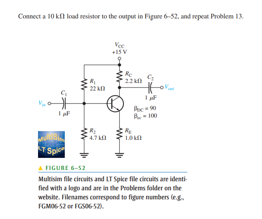 Connect a 10 k load resistor to the output in Figure | Chegg.com