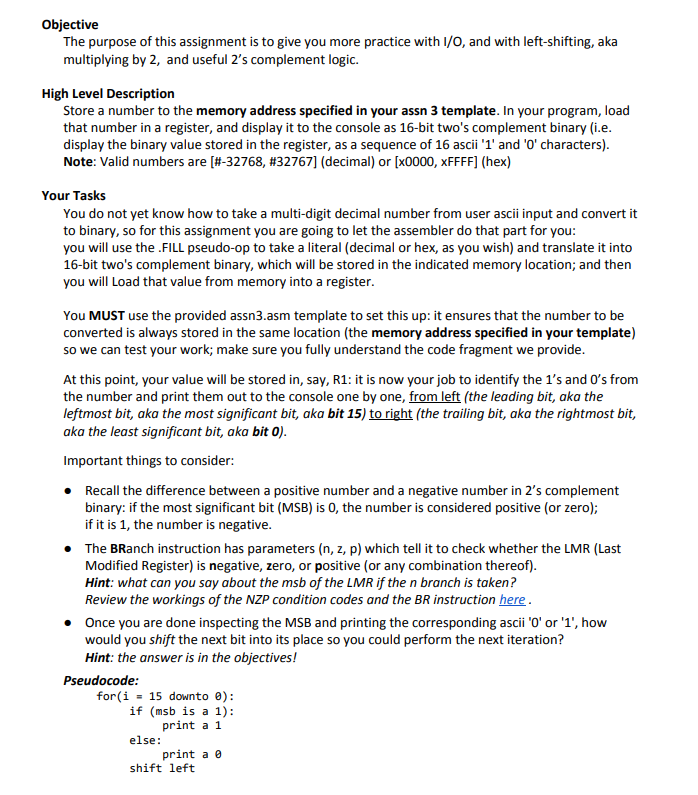 Solved LC3 CODE TEMPLATE: .ORIG x3000 ; Program | Chegg.com
