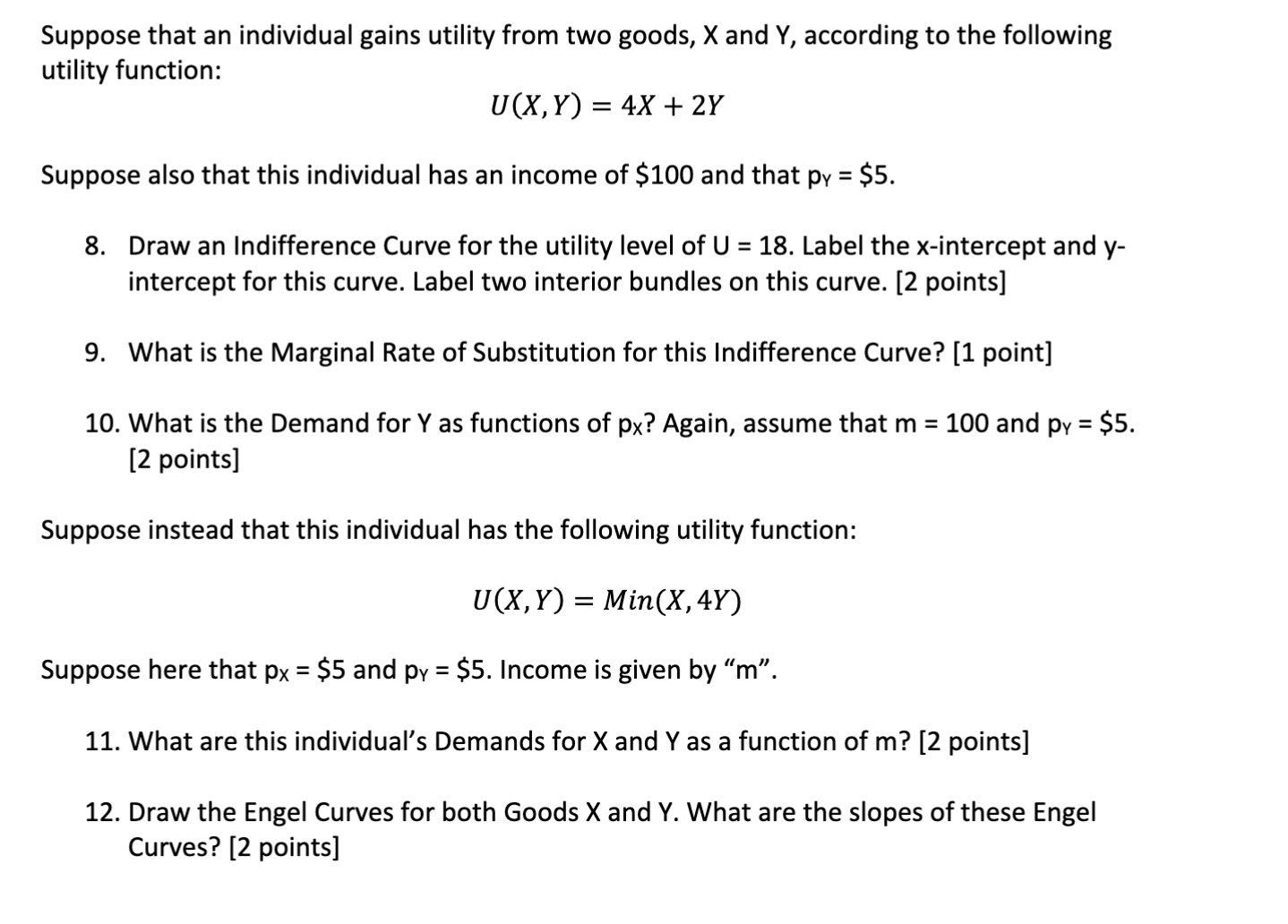 Solved Suppose that an individual gains utility from two | Chegg.com