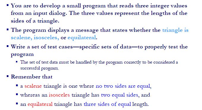 Develop Small Program Reads Three Integer Values Input Dialog Three Values Represent Lengt 2524