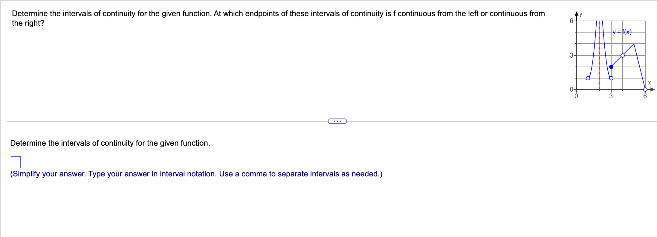 Solved Determine the intervals of continuity for the given | Chegg.com