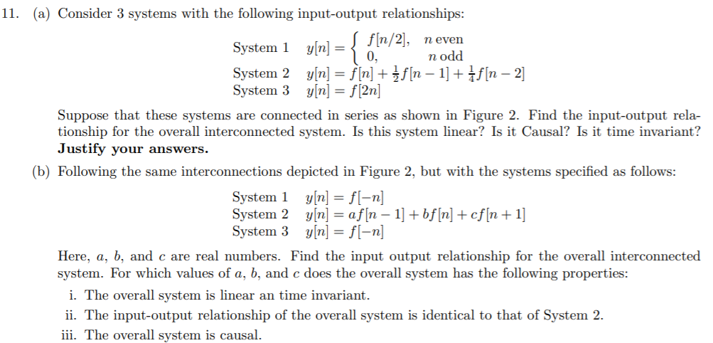 Solved 11. (a) Consider 3 systems with the following | Chegg.com