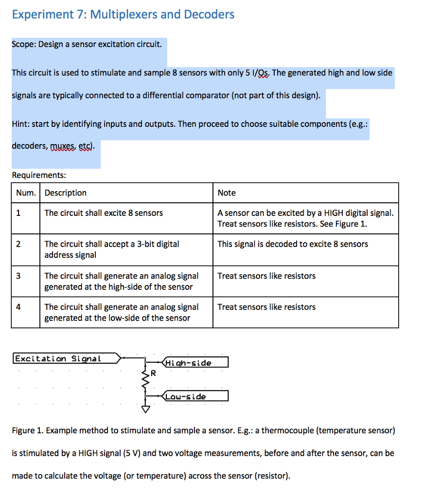 Solved Experiment 7: Multiplexers and Decoders Scope: Design | Chegg.com