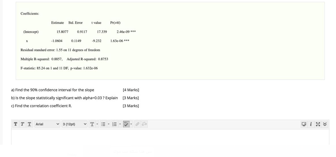 Solved Coefficients: Estimate Std. Error t value Pr(>ltl) | Chegg.com