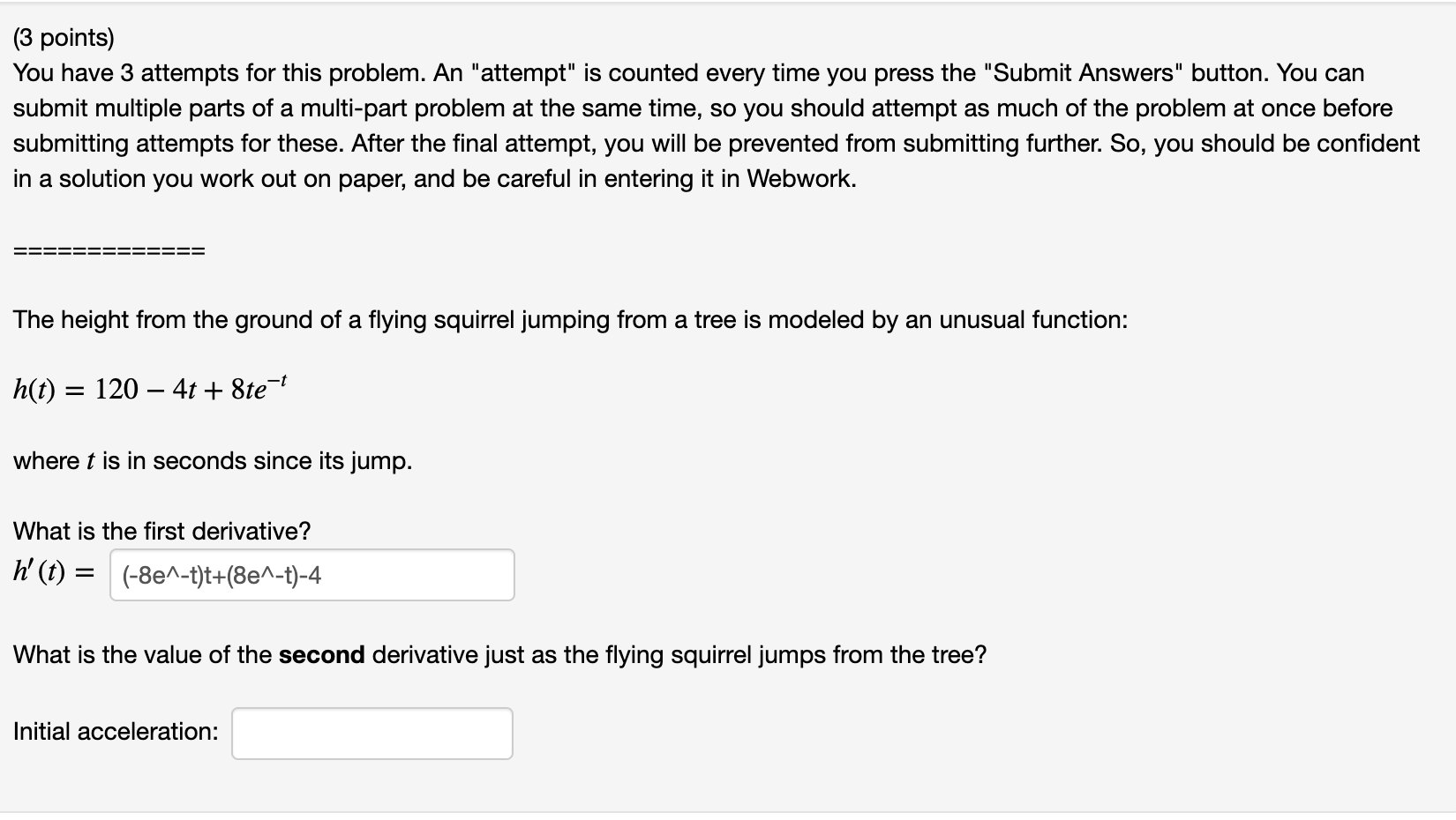 Solved (3 points) You have 3 attempts for this problem. An | Chegg.com