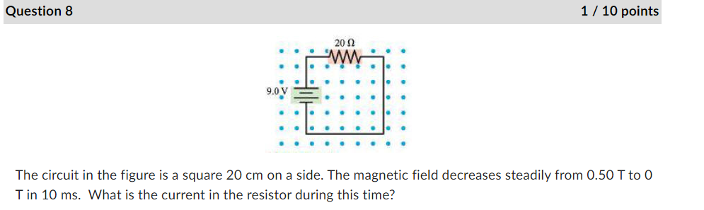 Solved The circuit in the figure is a square 20 cm on a | Chegg.com