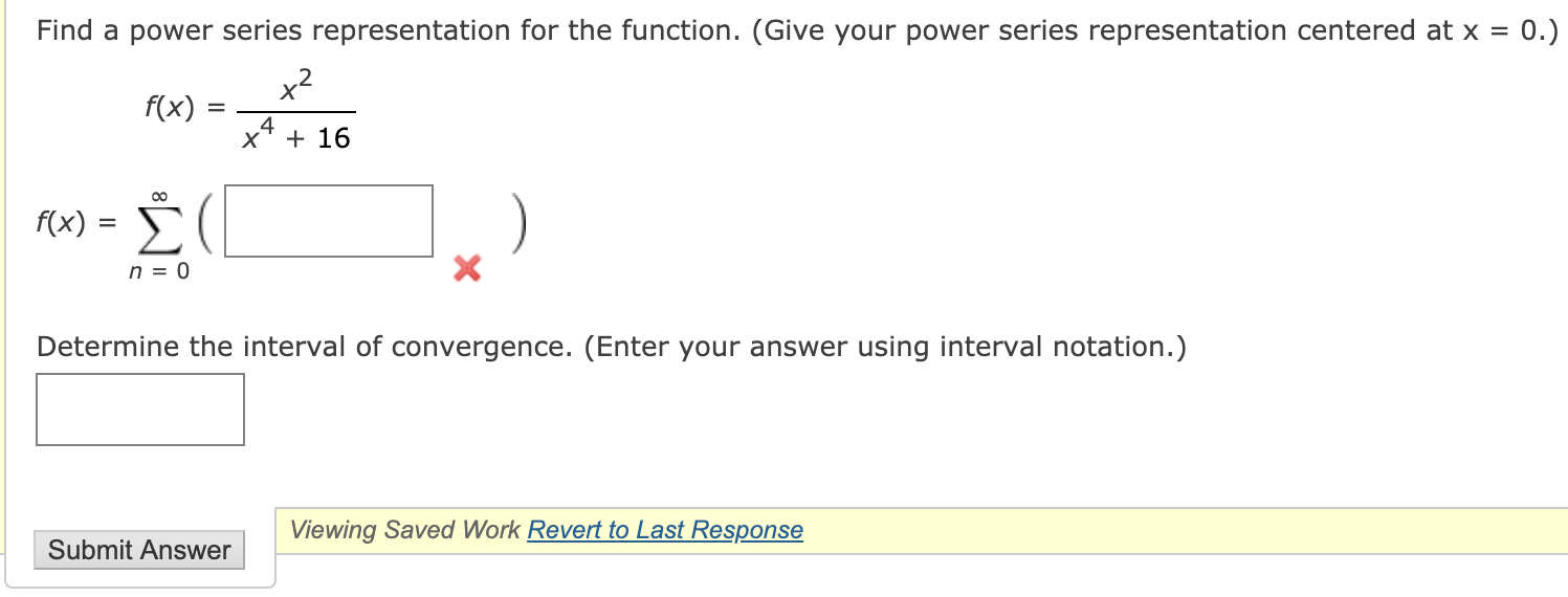 Solved Find A Power Series Representation For The Function