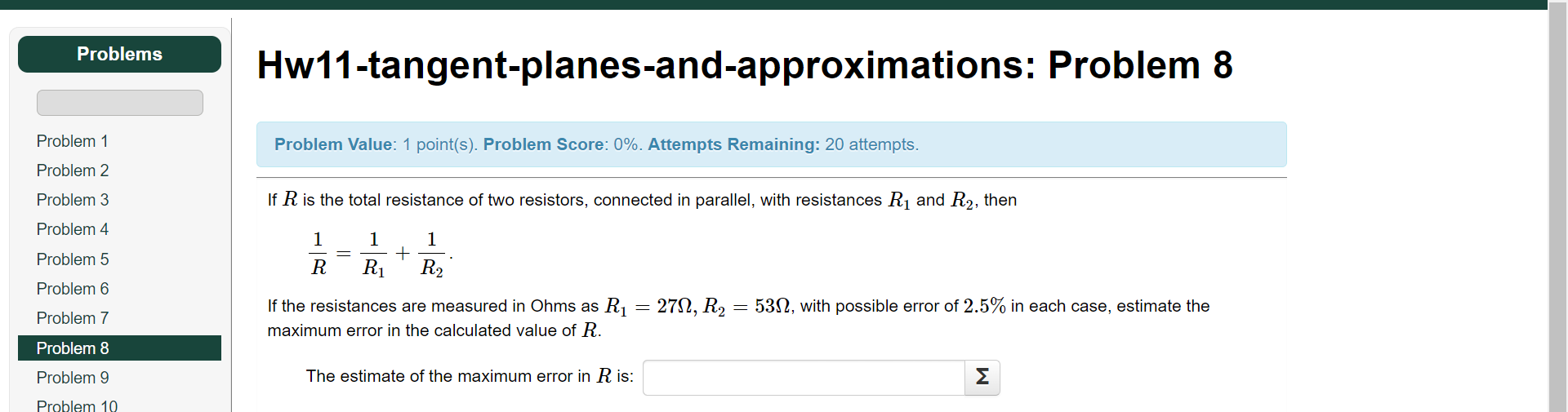 Solved Hw11-tangent-planes-and-approximations: Problem 8 | Chegg.com