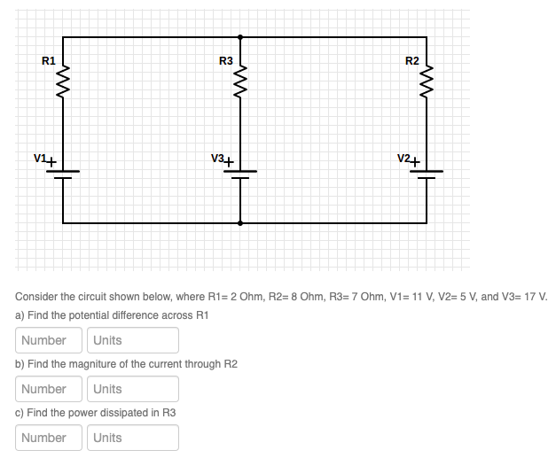 Solved R1 R3 R2 w w V14 V3+ V2+ Consider the circuit shown | Chegg.com