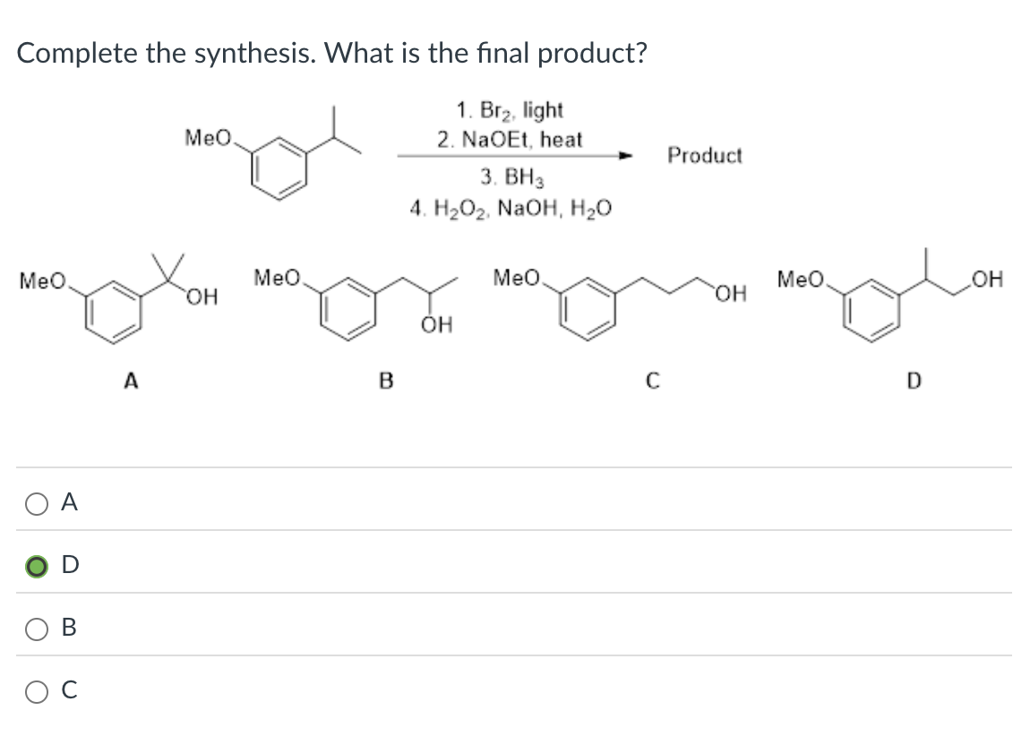 Complete the synthesis. What is the final | Chegg.com