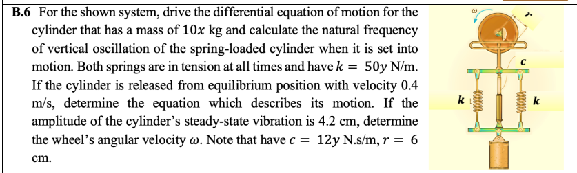 Solved B. 6 ﻿For the shown system, drive the differential | Chegg.com