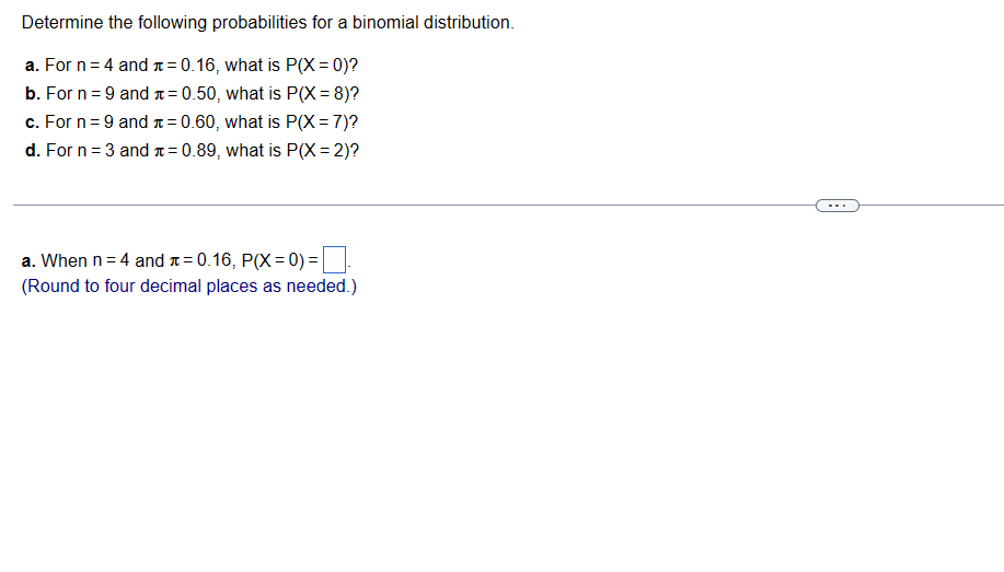 Solved Determine the following probabilities for a binomial | Chegg.com